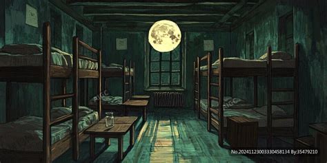 Ai创作图漫画场景房间夜晚 青年旅社房间 多人间 女生宿舍 唯美校园插画 宿舍夜晚 青旅房间 宿舍素材 动漫房间 寝室宿舍 青年旅舍 学校宿舍创意 宿舍寝室 学生寝室 学校寝室文化nipic