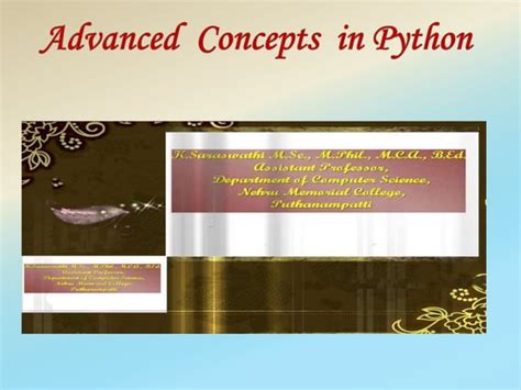 advanced concepts in python ppt