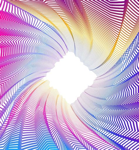 디자인을 위한 추상 선형 질감 벡터 아트 배경 상자나 방 내부의 최면에 걸린 정신적인 미래 3d 공간 환상적인 사이키델릭 트렌디한 현대 옵아트 광학적 차원의 환상