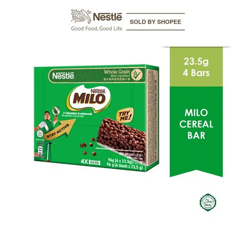 Nestle Milo Cereal Bar 23 5g X 4s Halal Shopee Malaysia