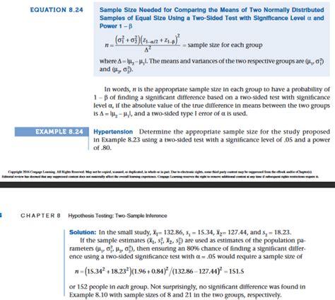 Estimation Of Sample Size For Comparing Two Means How To Handle Errors