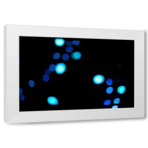 Erin Berzel 4x24 White Modern Wood Framed Wall Art Titled Blue Bokeh
