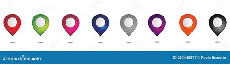 set of colorful map pointer stock illustration illustration of icons