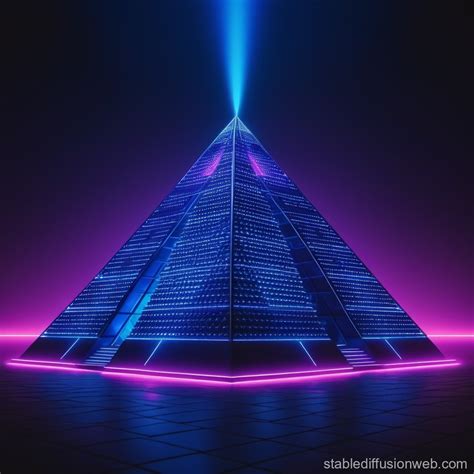 Caustic Pyramid Light Patterns Dreamy Surrealist Dark Blue Prompts