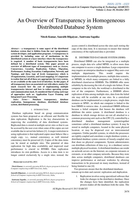 pdf an overview of transparency in homogeneous distributed database