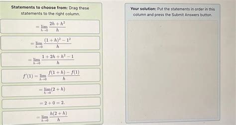 Solved Statements To Choose From Drag These Statements To
