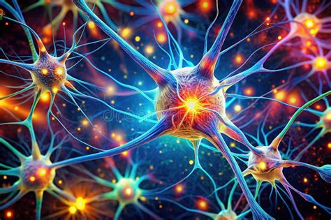 A Glowing Visualization Of Neural Network Activity Detailed 3d
