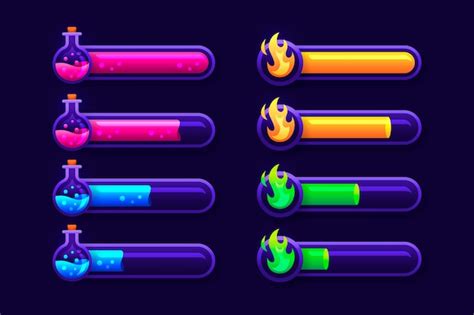 Free Vector Health Bar Elements Set