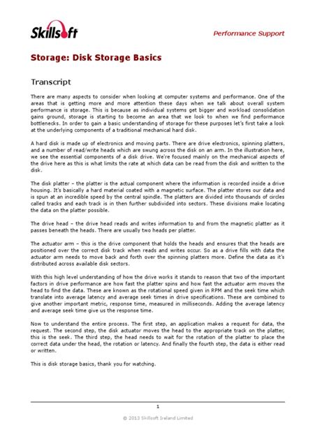 Storage Disk Storage Basics Transcript Pdf Hard Disk Drive Disk Storage