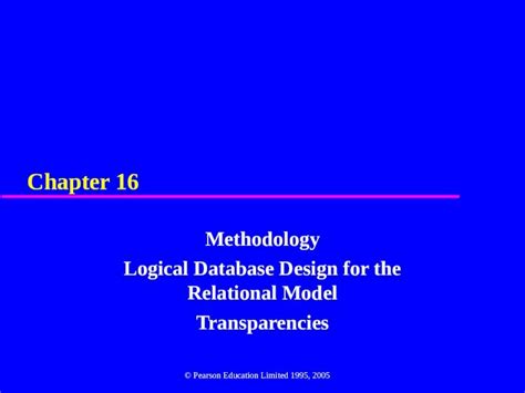 Ppt Chapter 16 Methodology Logical Database Design For The Relational