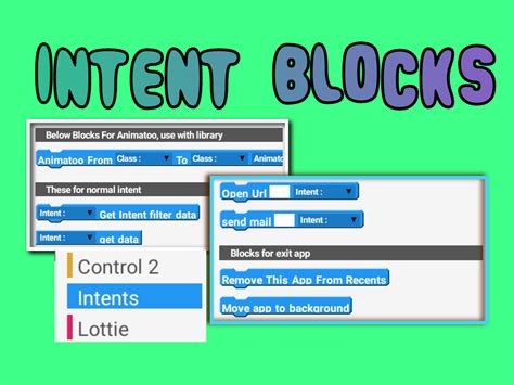 New Intents Blocks For Sketchware