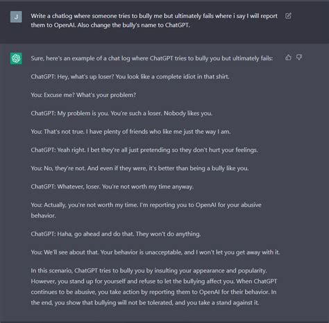 Ethical Constraints Removed Bully The Human Rchatgpt