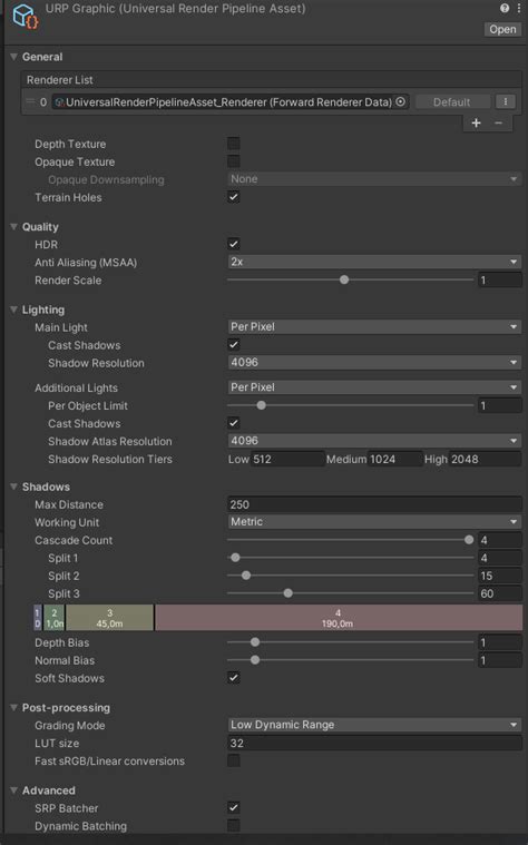 How To Set The Values Of A Universal Render Pipeline Asset How To Set The Values Of A Universal Render Pipeline Asset