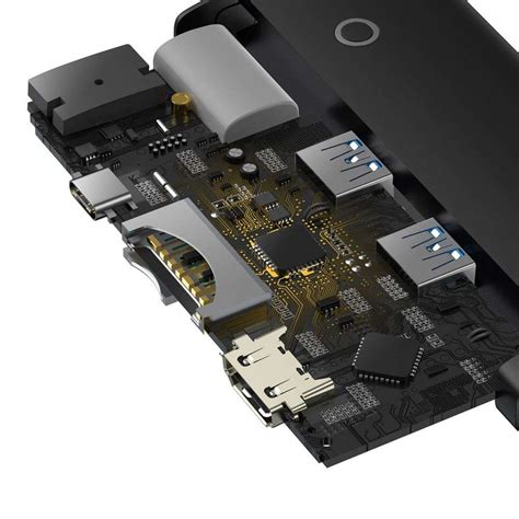 BASEUS LITE SERIES BS OH HUB ADAPTER TYPE C PORT BLACK Kom Pl