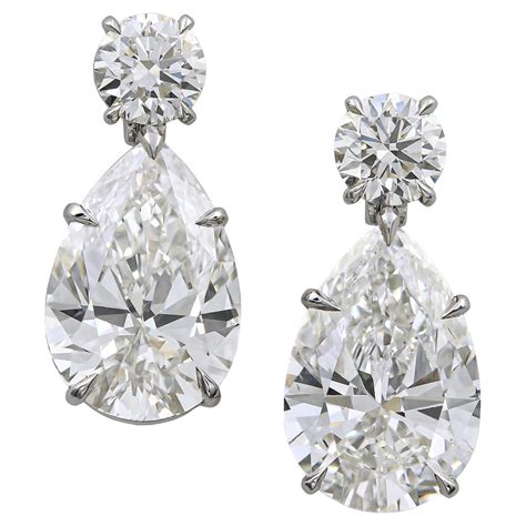 Spectra Fine Jewelry Round And Pear Shaped Diamond Earrings For Sale At