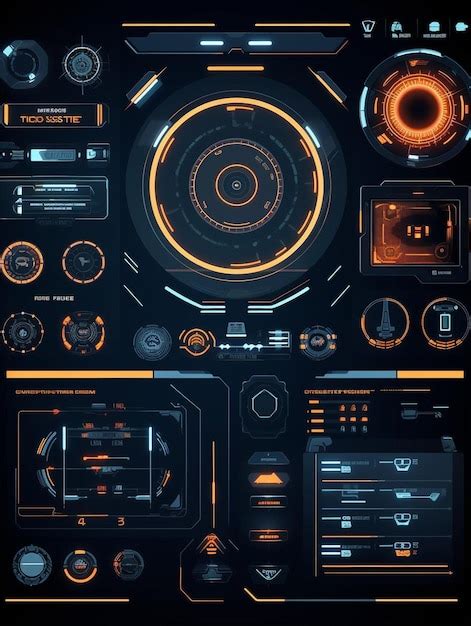 Premium Photo Futuristic Sci Fi Modern User Interface Set