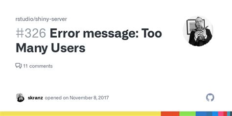 Error Message Too Many Users Issue Rstudio Shiny Server GitHub
