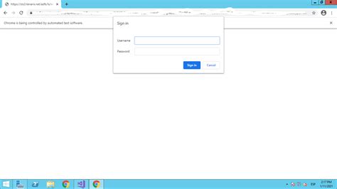 Visual Studio How To Manage Basic Authentication Login With Selenium C Stack Overflow