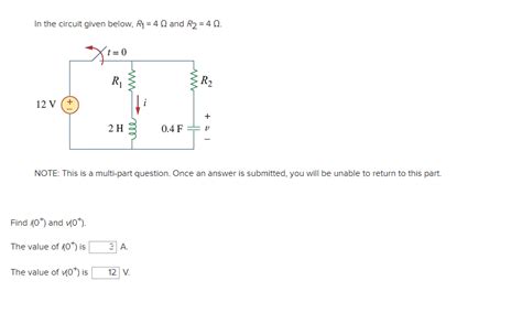 Solved In The Circuit Given Below R14Ω And R24Ω Note