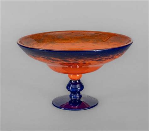 Charles Schneider Charles Schneider 1881 1953 Footed Bowl With Conical Body And Ringed