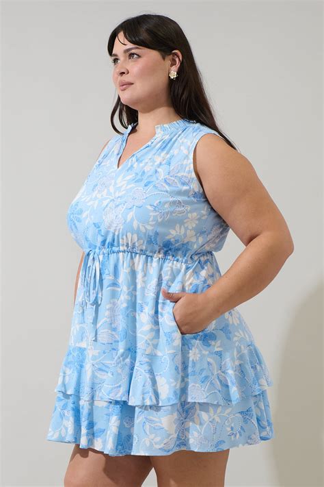 Seraphina Floral Mindi Ruffle Mini Dress Curve Sugarlips