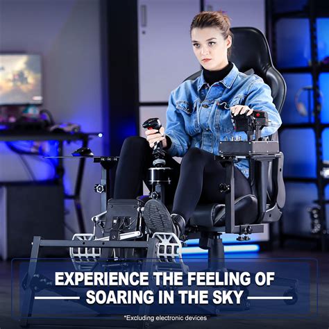 Marada Flight Simulator Cockpit With Gray Gaming Seat And Pedal Mount Fo
