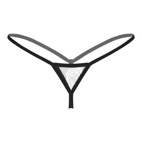 Zaldita Women Sheer Lace Micro Thongs G String Low Waist T Back