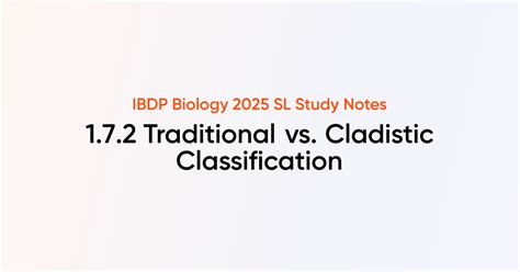 Traditional Vs Cladistic Classification 1 7 2 Ib Dp Biology Sl 2025 Notes Tutorchase