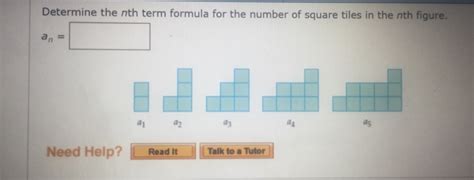 Solved Determine The Nth Term Formula For The Number Of Chegg