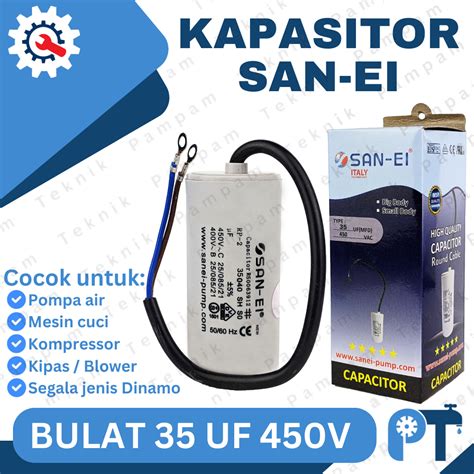 Jual Kapasitor 35uf 450v Sanei Bulat Capacitor San Ei 35 Uf Mikro 450