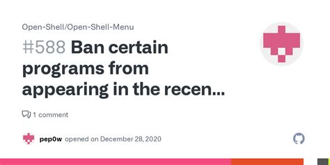 Ban Certain Programs From Appearing In The Recent List · Issue 588 · Open Shellopen Shell Menu