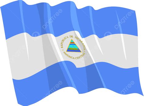 Political Waving Flag Of Nicaragua Single Politica Object Vector