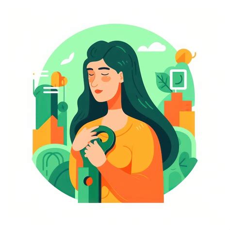 Premium Photo Data Privacy Protection Flat Illustration Of Woman With Key And Lock