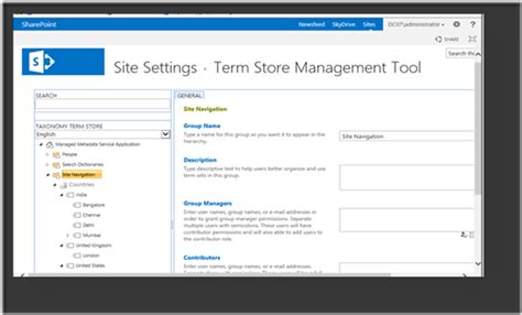 Navigation Using Managed Metadata Feature Of Sharepoint 2013