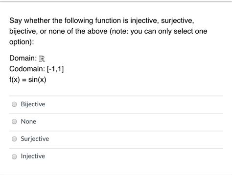 Solved Say Whether The Following Function Is Injective Chegg