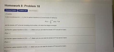 Solved Homework 8 Problem 18 Previous Problem Problem Ust