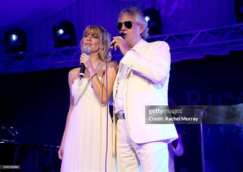 Ilaria Della Bidia And Andrea Bocelli Perform Onstage During The