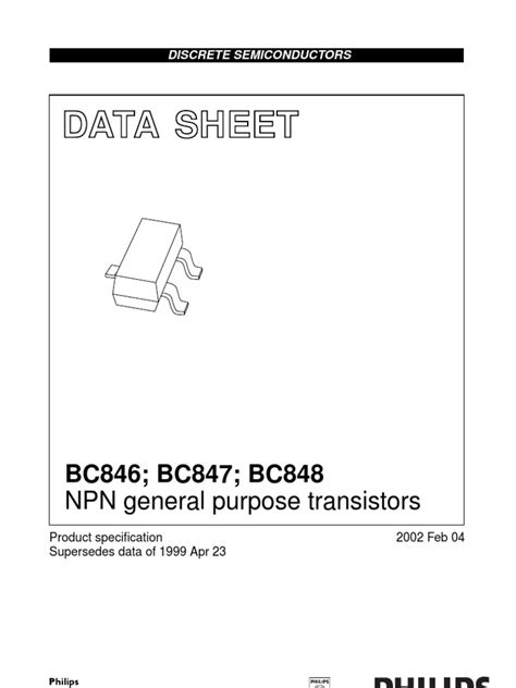Data Sheet Bc846 Bc847 Bc848 Download Free Pdf Bipolar Junction Transistor Transistor
