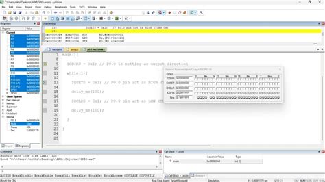 Lpc2129 Led Blinking With Keil 5 Debugger Active High Youtube