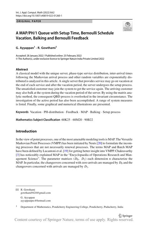 A Mapph1 Queue With Setup Time Bernoulli Schedule Vacation Balking And Bernoulli Feedback