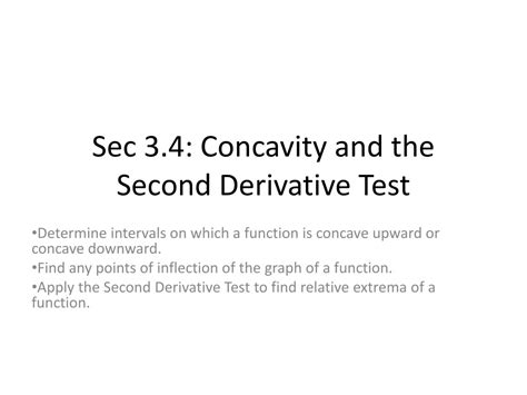 Ppt Mastering Concavity And Second Derivative Test Powerpoint