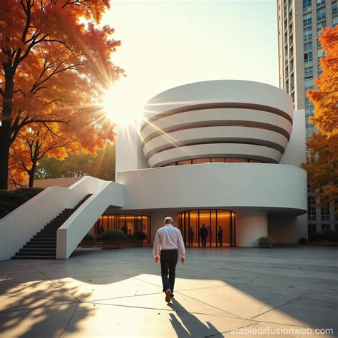 Frank Lloyd Wright Enters Guggenheim Museum Stable Diffusion Online