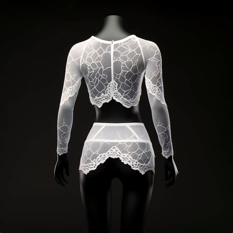 Premium Ai Image Isolated Of Lace Bralette Demi Pantie And Bra Set Delicate Lace Nylon Fa 3d