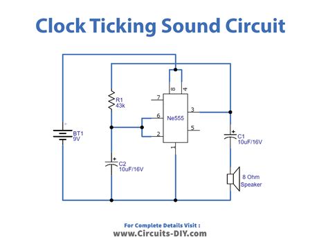 Clock Ticking Sound Circuit Using 555