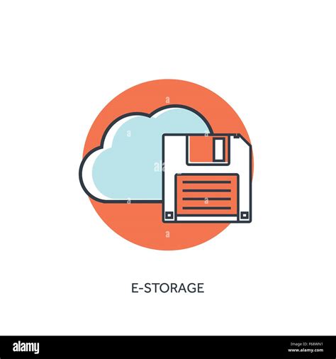 Flat Lined Cloud Computing Icon Data Storage Stock Vector Image And Art