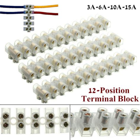 12 Way 3 6 10 15 30amp Connector Strip Choc Electrical Block Terminal Connection Ebay