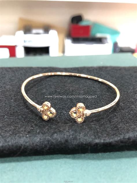 Tiffany And Co 팔찌발찌 티파니 플뢰르 드 리스 와이어 팔찌 핑크골드 다이아 미디움 새제품 카드가 원래 명품은 필웨이feelway