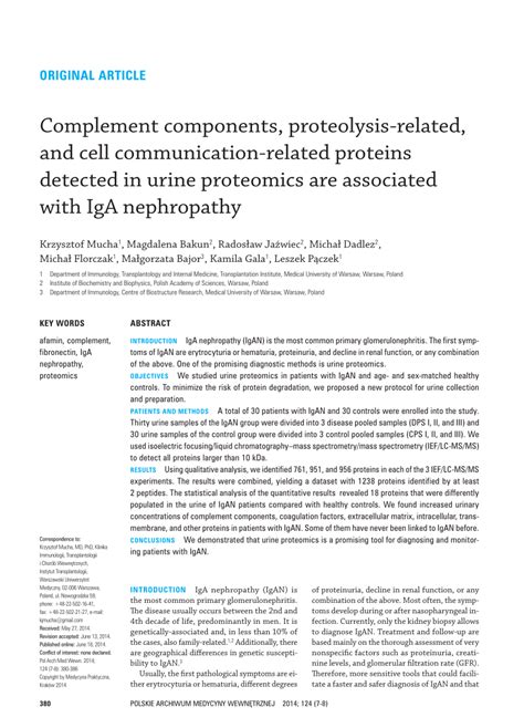 Pdf Complement Components Proteolysis‑related And Cell