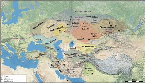 Map Of Bronze Age Eurasia That Shows The Major Archaeological Cultures Metallurgical Provinces