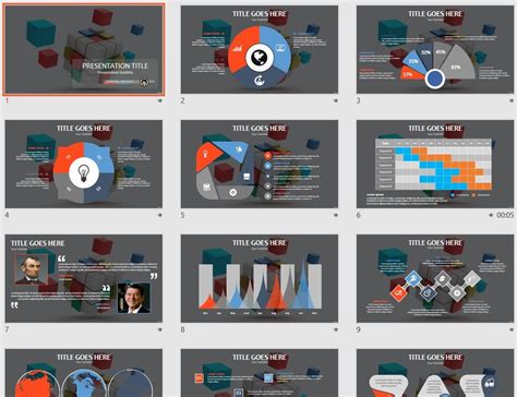 3d Abstract Cubes Powerpoint 76044